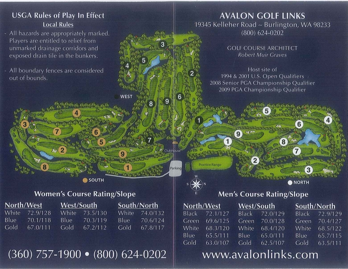 Course Information and Scorecard - Avalon Golf Links